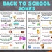 Back to School Jokes for Kids, Printable Back to School Lunchbox Notes ...