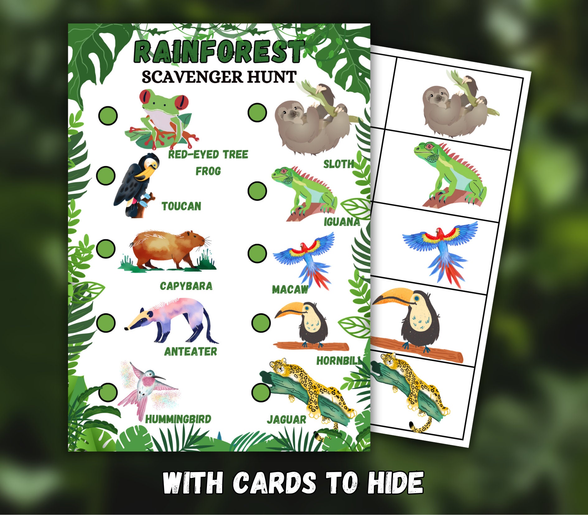 Jungle Scavenger Hunt, Rainforest Scavenger Hunt, Kids Birthday Party ...