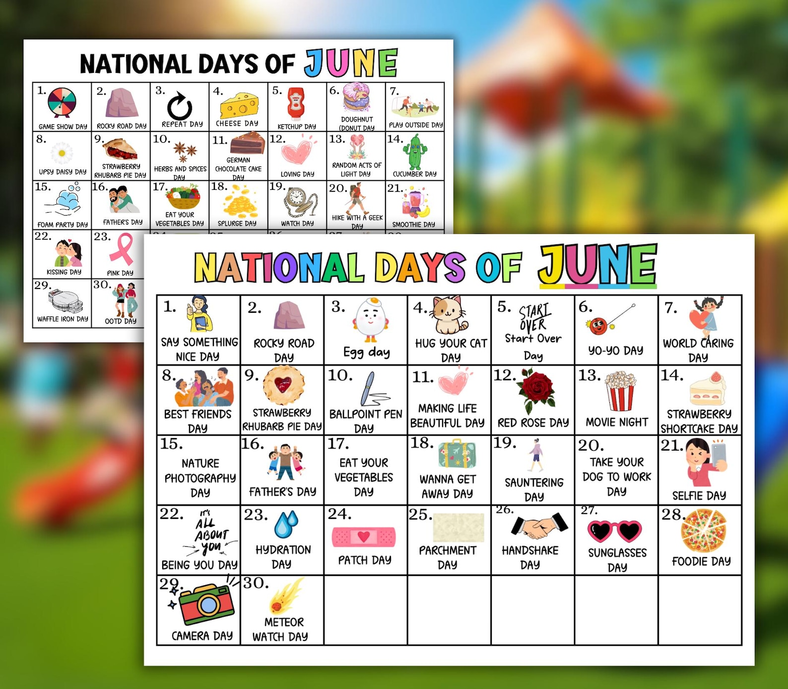 Printable June National Days Calendar, Fun Family Calendar, June ...