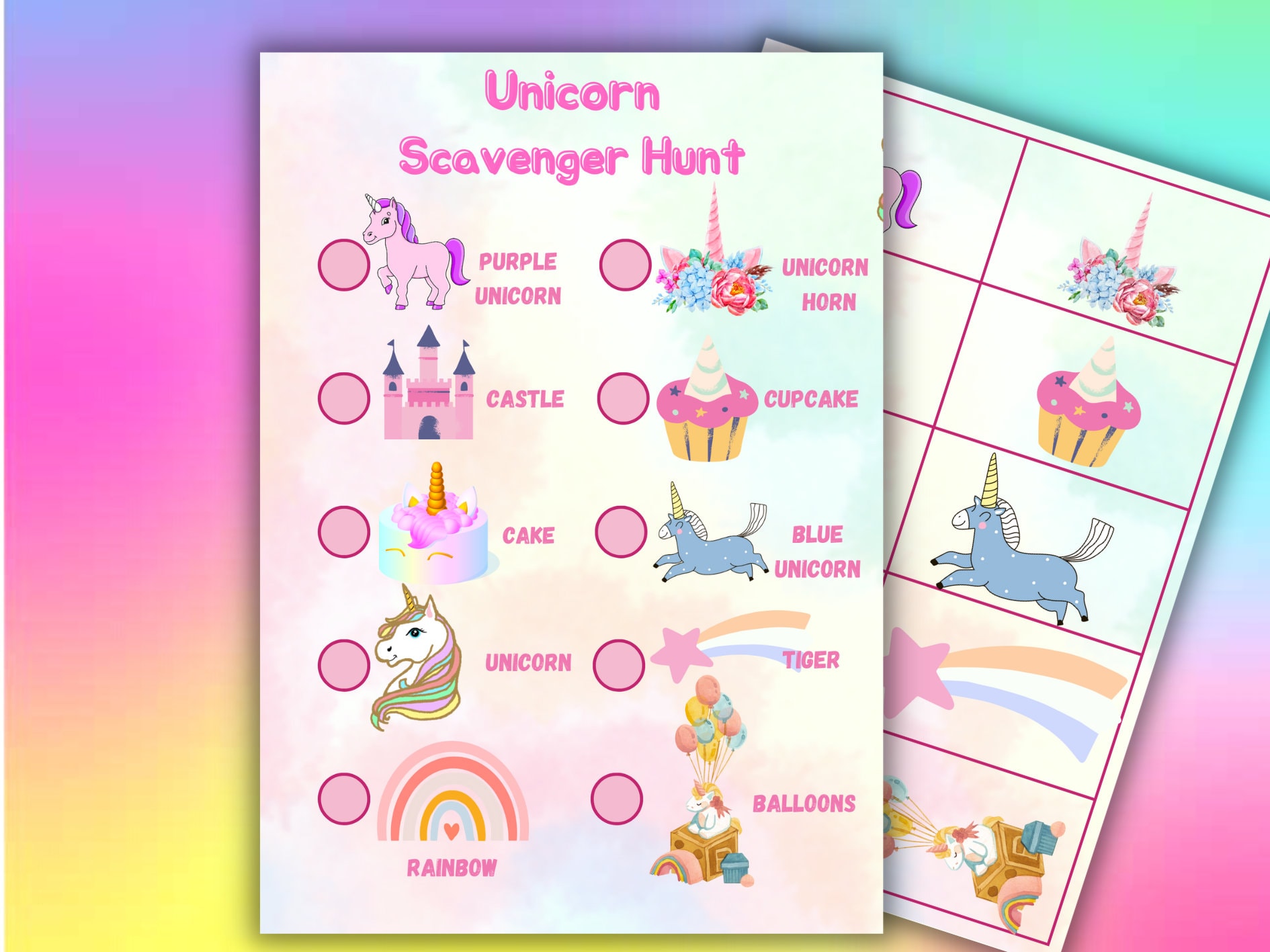 Unicorn Themed Scavenger Hunt | Child / Kids Birthday Party Games ...