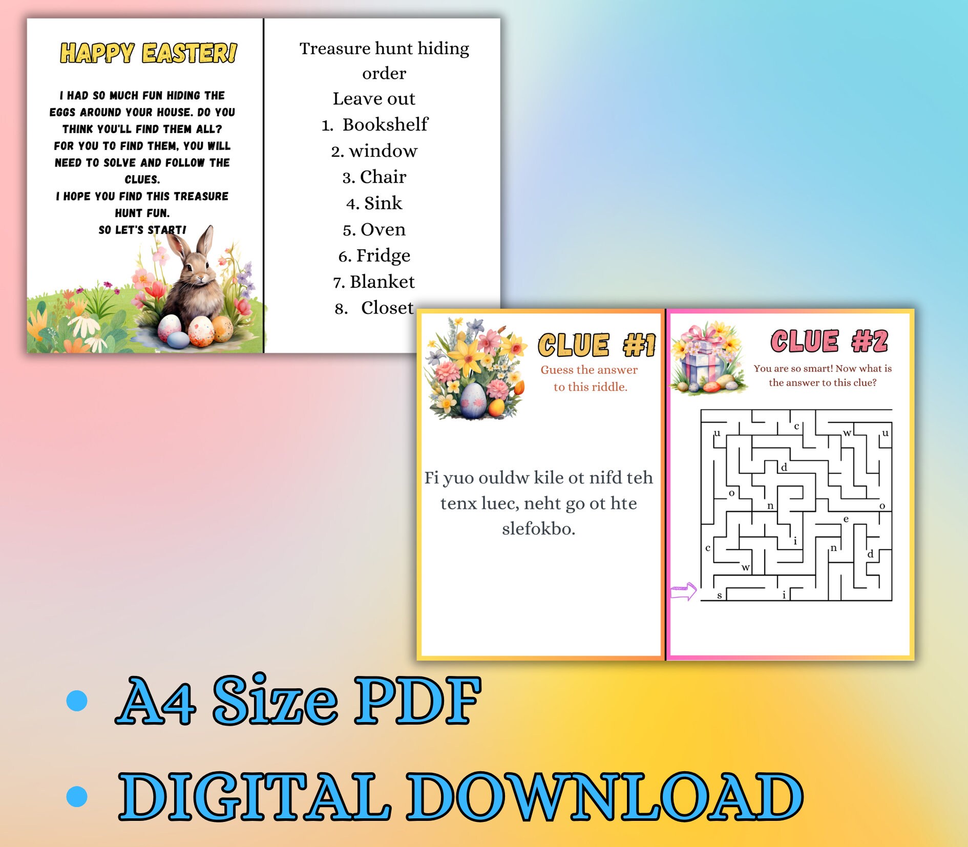 Easter Treasure Hunt for Teens, Easter Egg Scavenger Hunt for Older ...