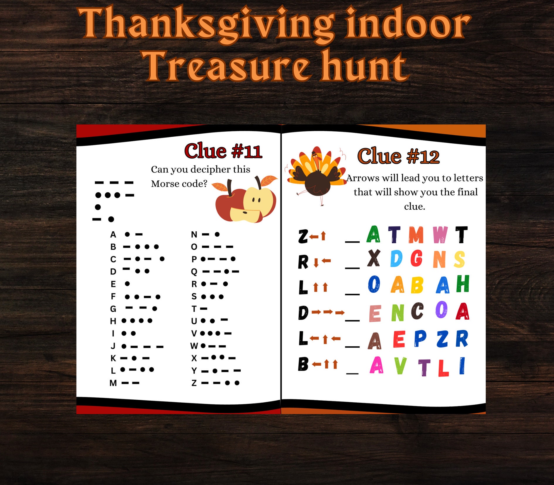 Thanksgiving Treasure Hunt, Scavenger Hunt, Printable Thanksgiving ...