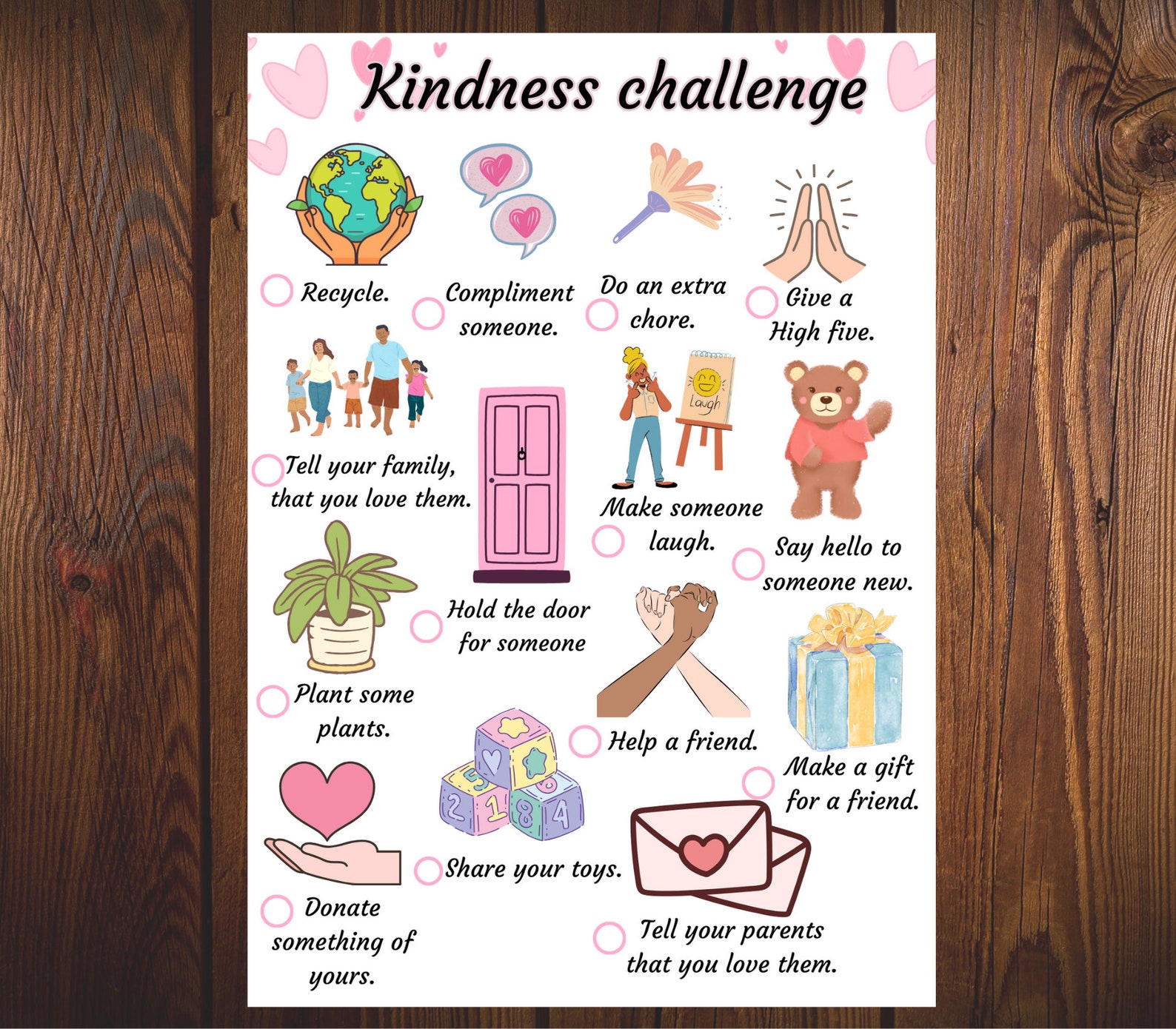 Acts of Kindness Calendar, Kindness Activities for Kids, Random Acts of ...