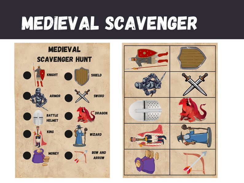 Medieval Treasure Hunt Kids Birthday Party Games Fairy Tale - Etsy