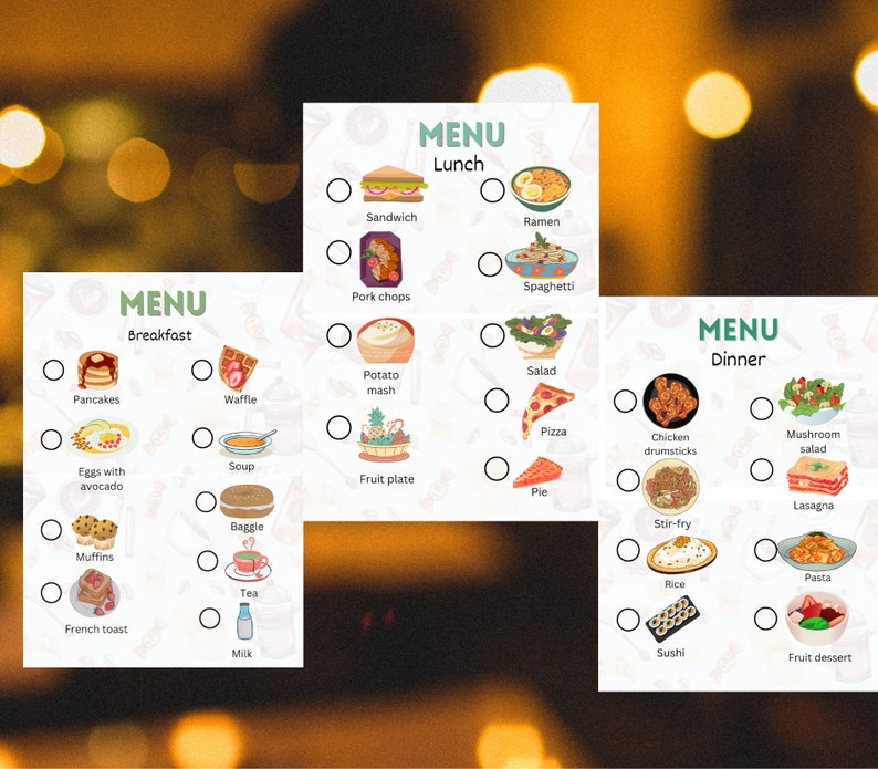 Pretend Play Restaurant Menu Bundle, Kids Kitchen Play Menus, Preschool ...