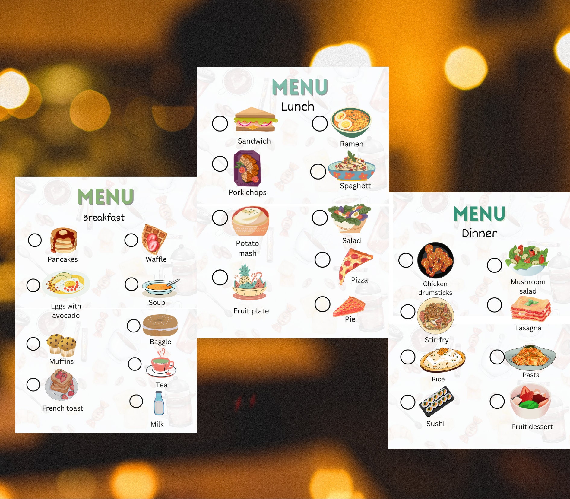 Pretend Play Restaurant Menu Bundle, Kids Kitchen Play Menus, Preschool ...