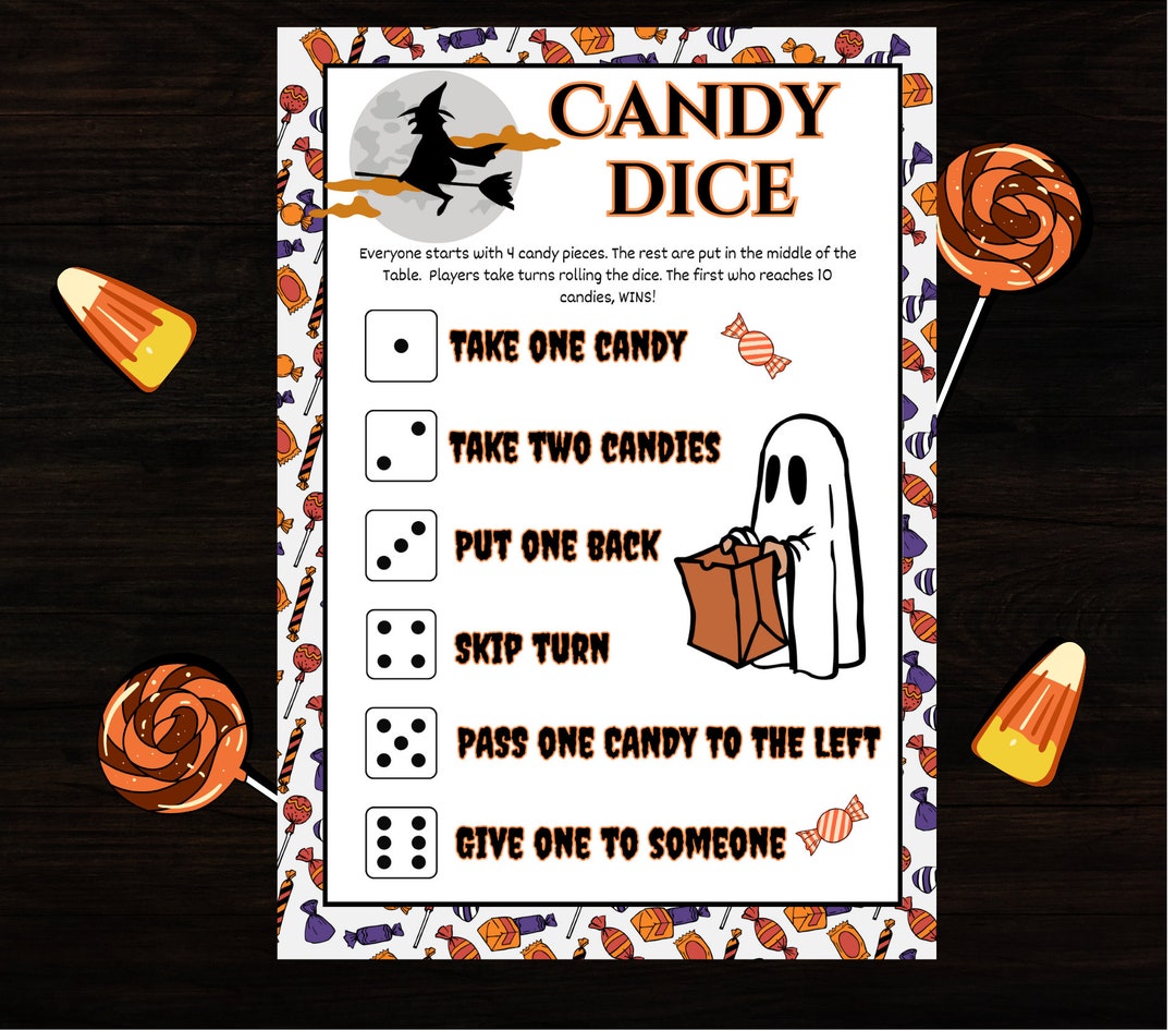 Halloween Candy Dice Game, Halloween Activity, Halloween Party Game ...