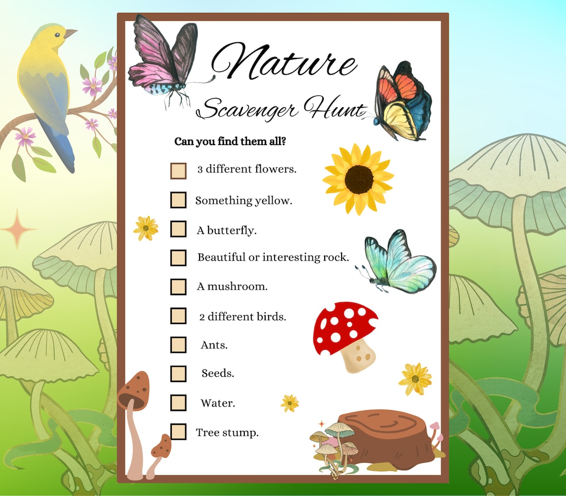 Printable Nature Scavenger Hunt, Kid's Fun Outside Activity, I Spy ...