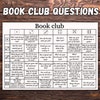 Book Club Discussion Questions Printable, Bookclub Cards, Discussion ...