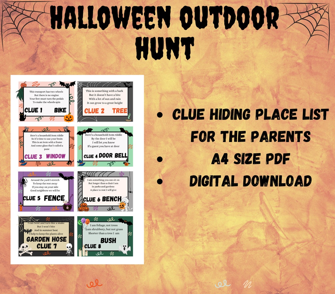 Halloween Treasure Hunt for Kids, Outdoor Halloween Scavenger Hunt ...