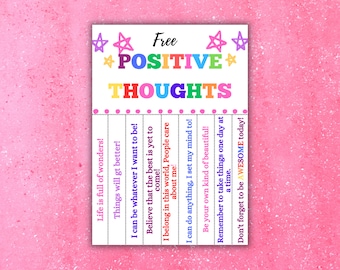 School Counselor Door Sign Positive Thoughts Tear off Flyer - Etsy