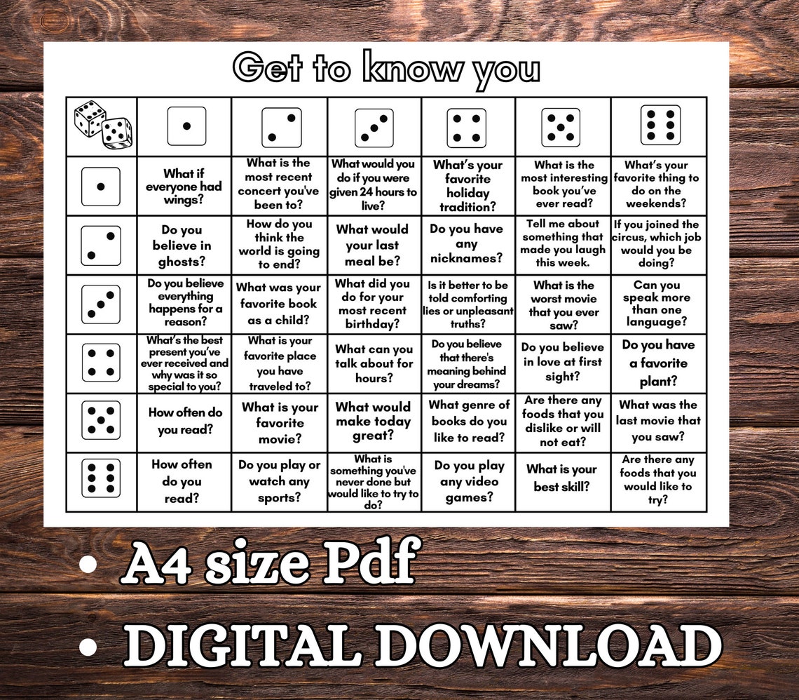 Dicebreaker Get to Know You Game, Icebreaker Activity, Icebreaker ...