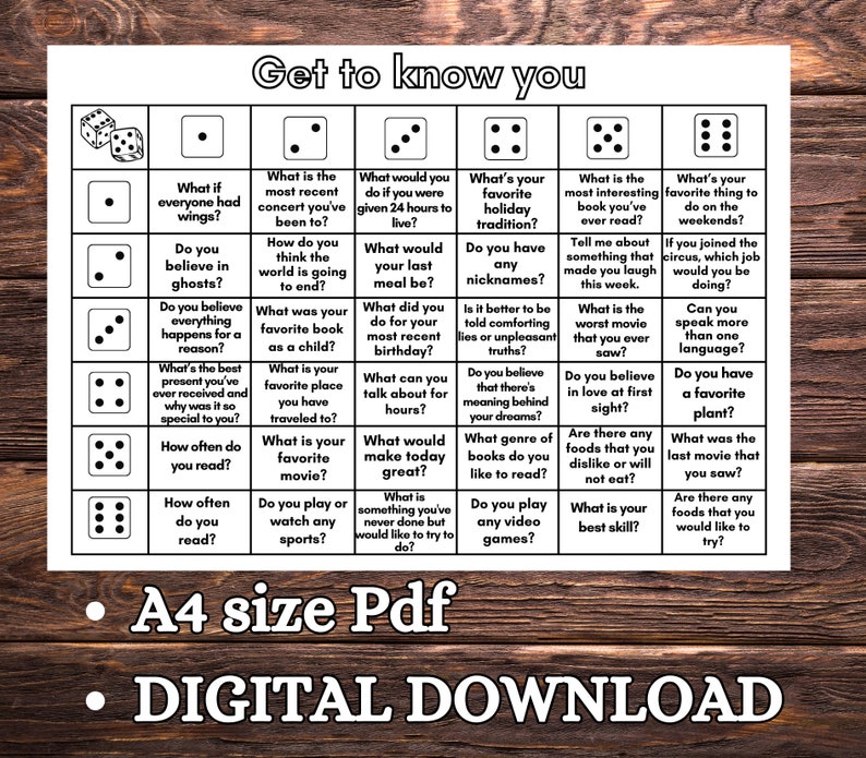 Dicebreaker Get to Know You Game, Icebreaker Activity, Icebreaker ...