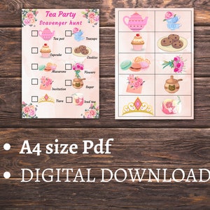 Tea Party Scavenger Hunt, Printable Teaparty Scavenger Game, School ...