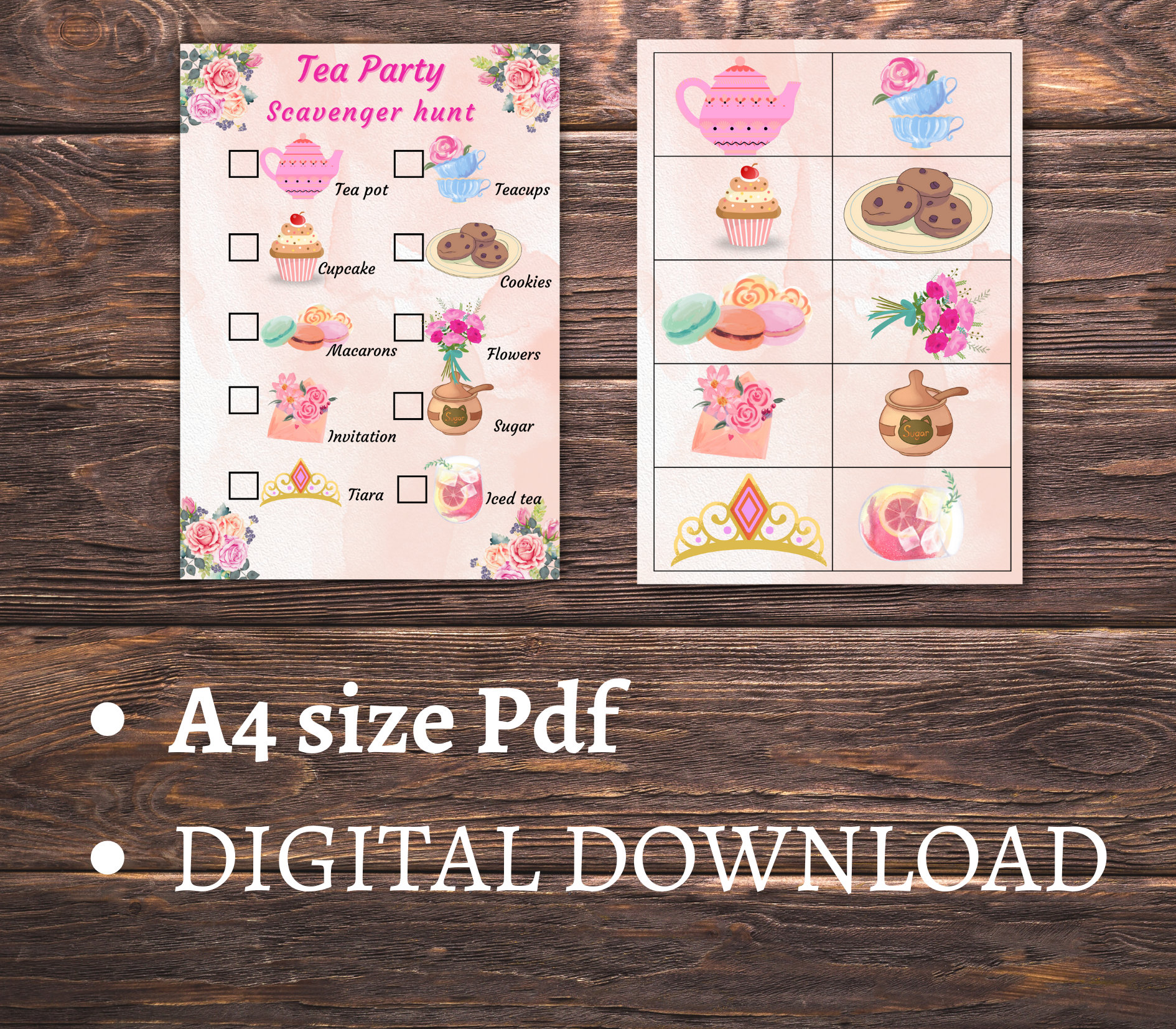 Tea Party Scavenger Hunt, Printable Teaparty Scavenger Game, School ...