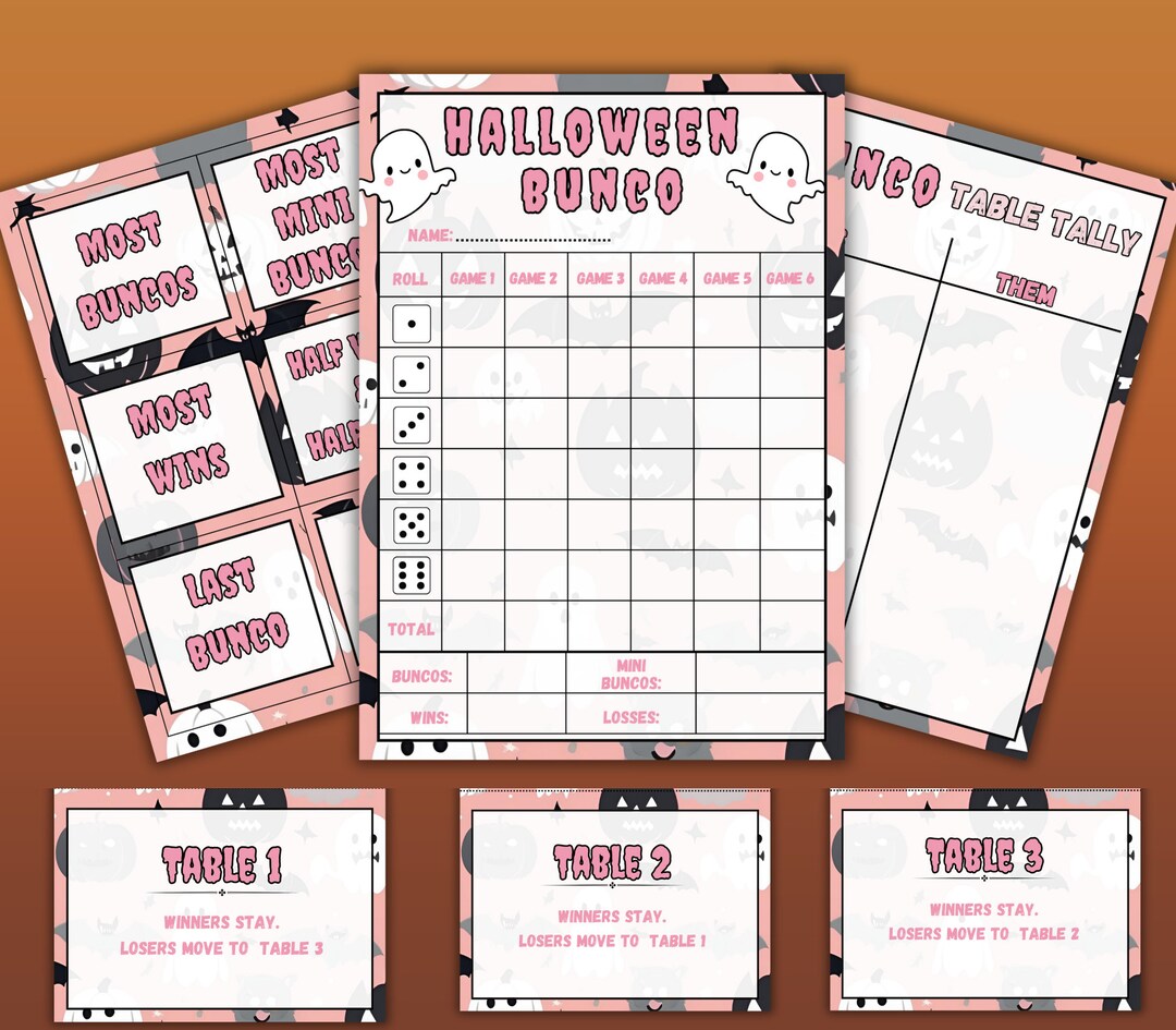 Bunco Score Card, Bunco Scoresheet, Bunco Score Pads, Bunco Night ...