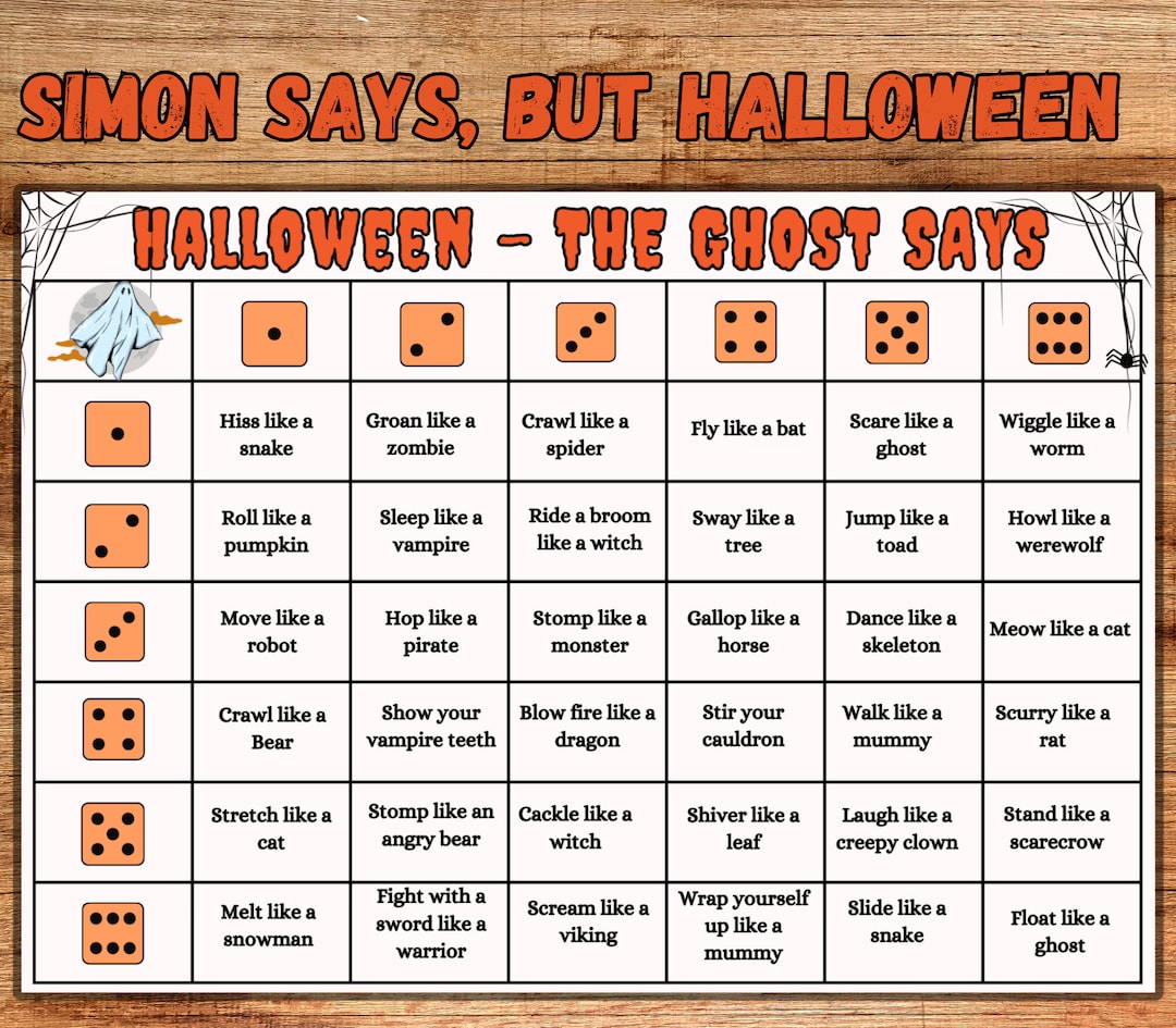 Halloween the Simon Says, Simon Says Game, Halloween Movement Activity ...