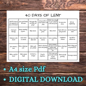 Lent Activity Calendar for Kids, 40 Days Lenten Calendar, Ash Wednesday ...