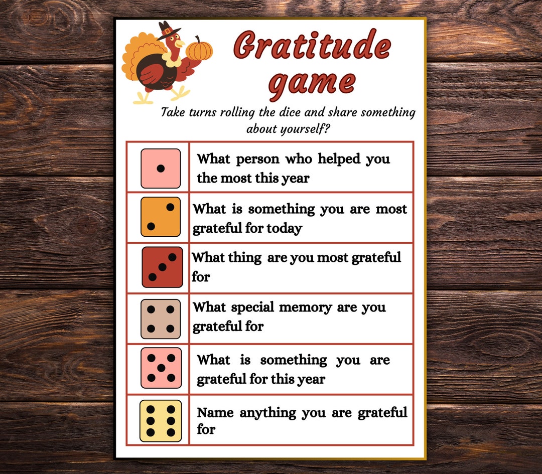 Thanksgiving Gratitude Game, Thanksgiving Party Game, Friendsgiving ...