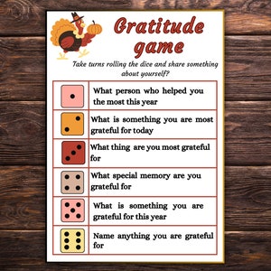 Thanksgiving Gratitude Game, Thanksgiving Party Game, Friendsgiving ...