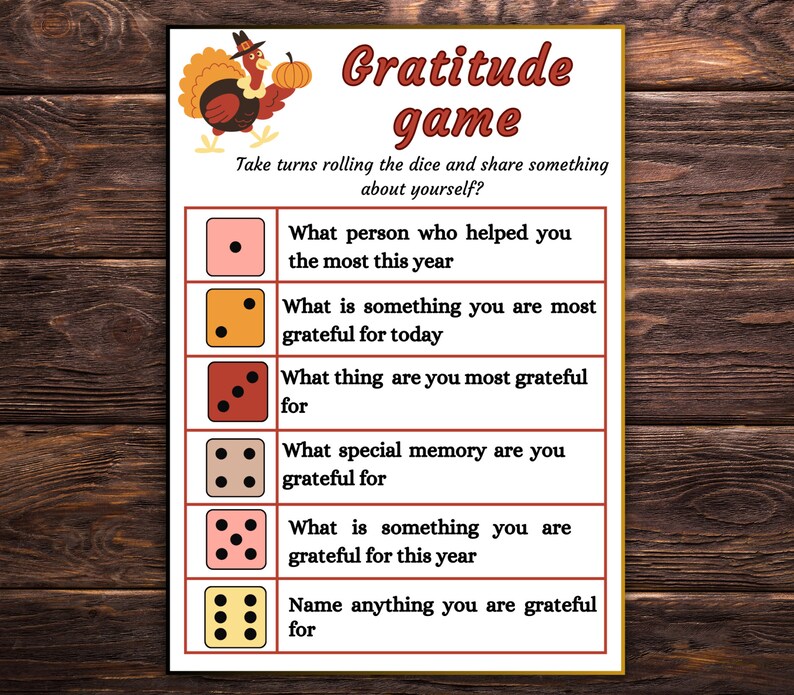Thanksgiving Gratitude Game, Thanksgiving Party Game, Friendsgiving ...