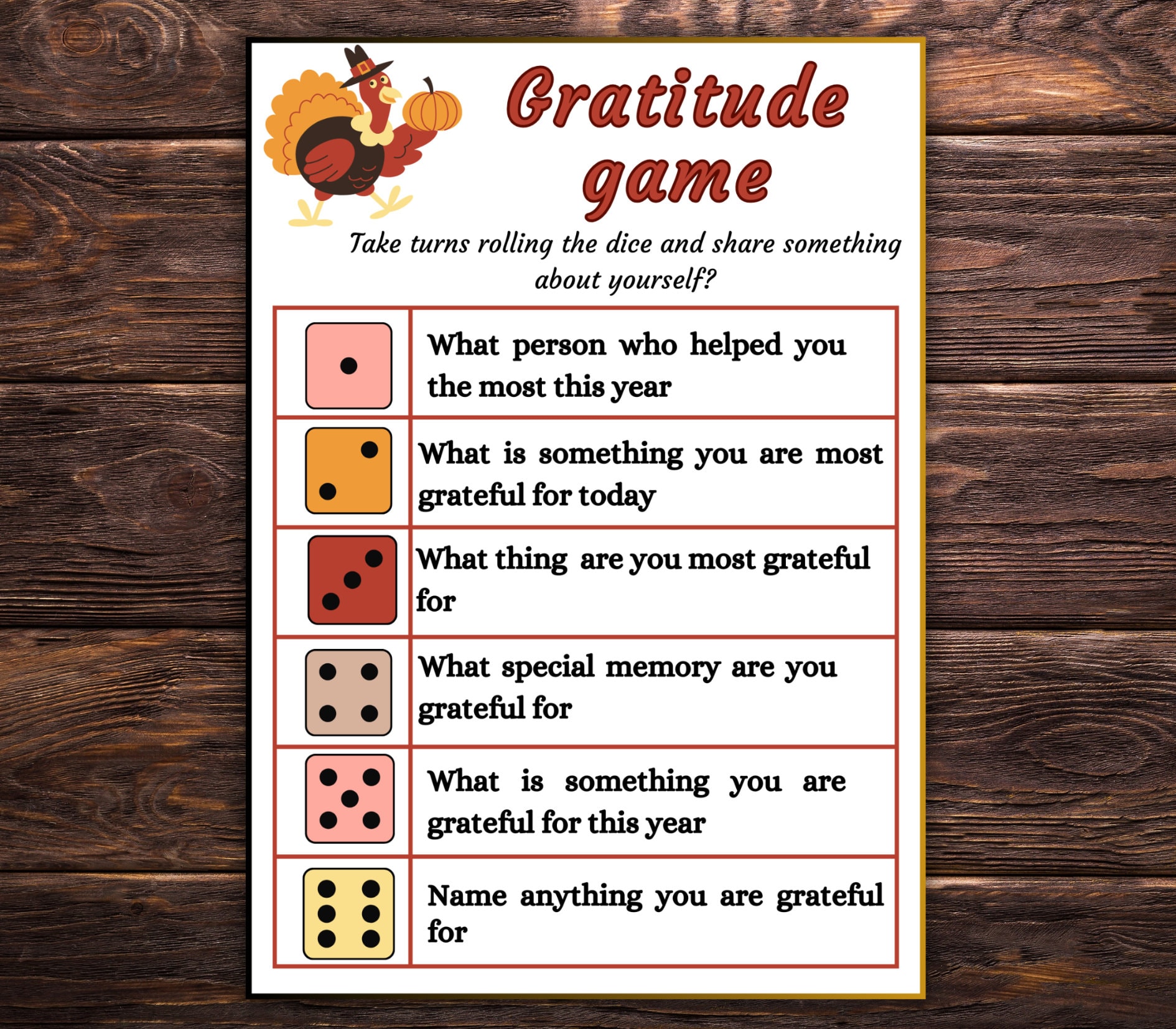 Thanksgiving Gratitude Game, Thanksgiving Party Game, Friendsgiving ...