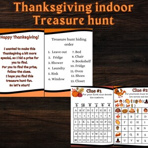 Thanksgiving Treasure Hunt, Scavenger Hunt, Printable Thanksgiving ...