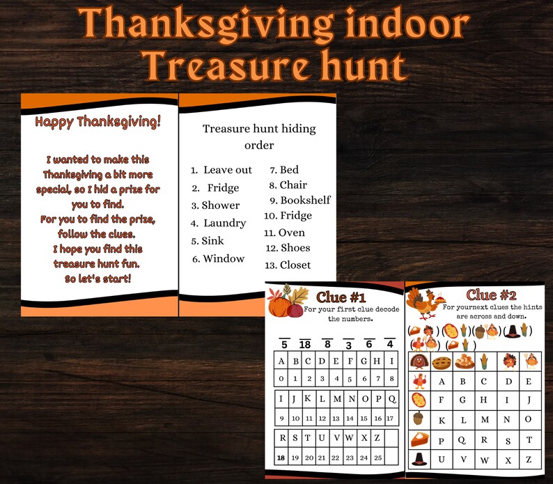Thanksgiving Treasure Hunt, Scavenger Hunt, Printable Thanksgiving ...