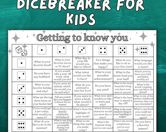 Dicebreaker Roll and Tell Game, Back to School, Icebreaker Activity for ...