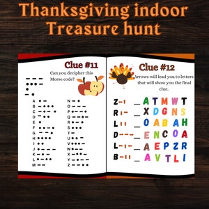 Thanksgiving Treasure Hunt, Scavenger Hunt, Printable Thanksgiving ...