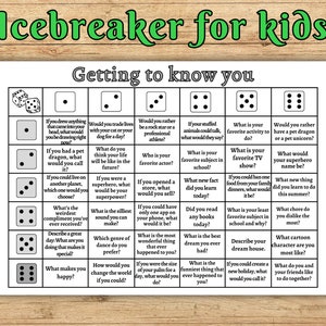 Dicebreaker for Kids, Back to School, Icebreaker for Kids, Games for ...