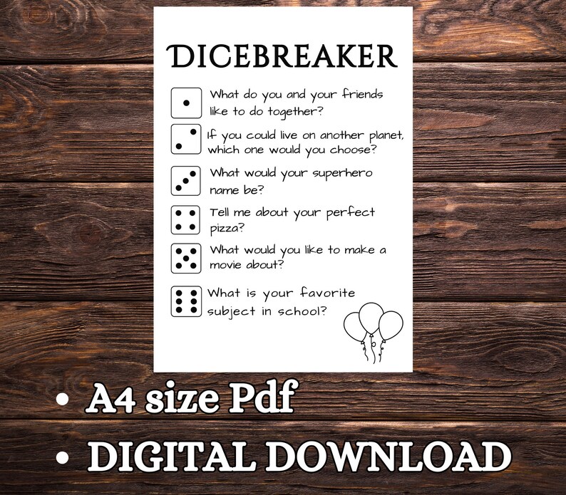 Dicebreaker Roll and Tell Game, Back to School, Icebreaker Activity for ...