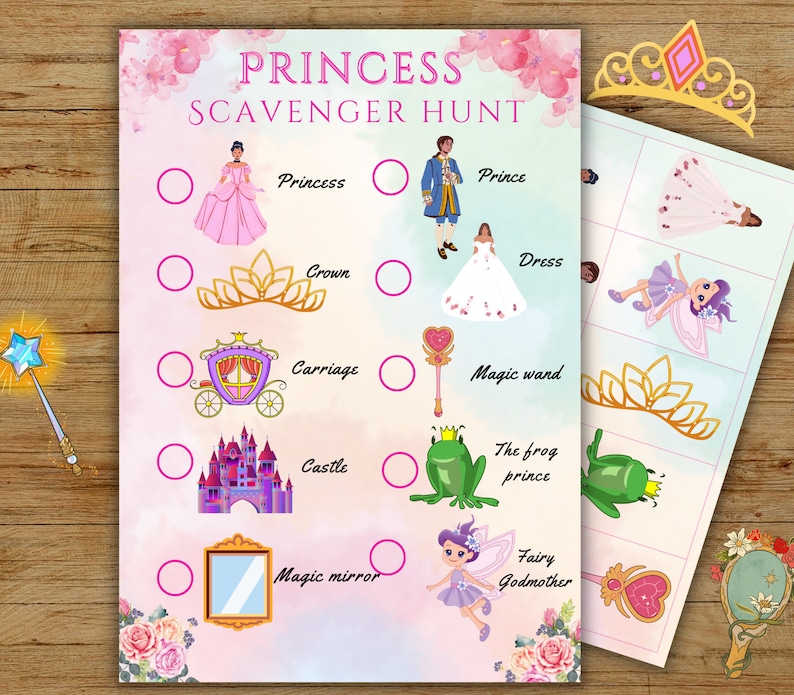 Princess Treasure Hunt, Kids Birthday Party Games, Fairy Tale Scavenger ...