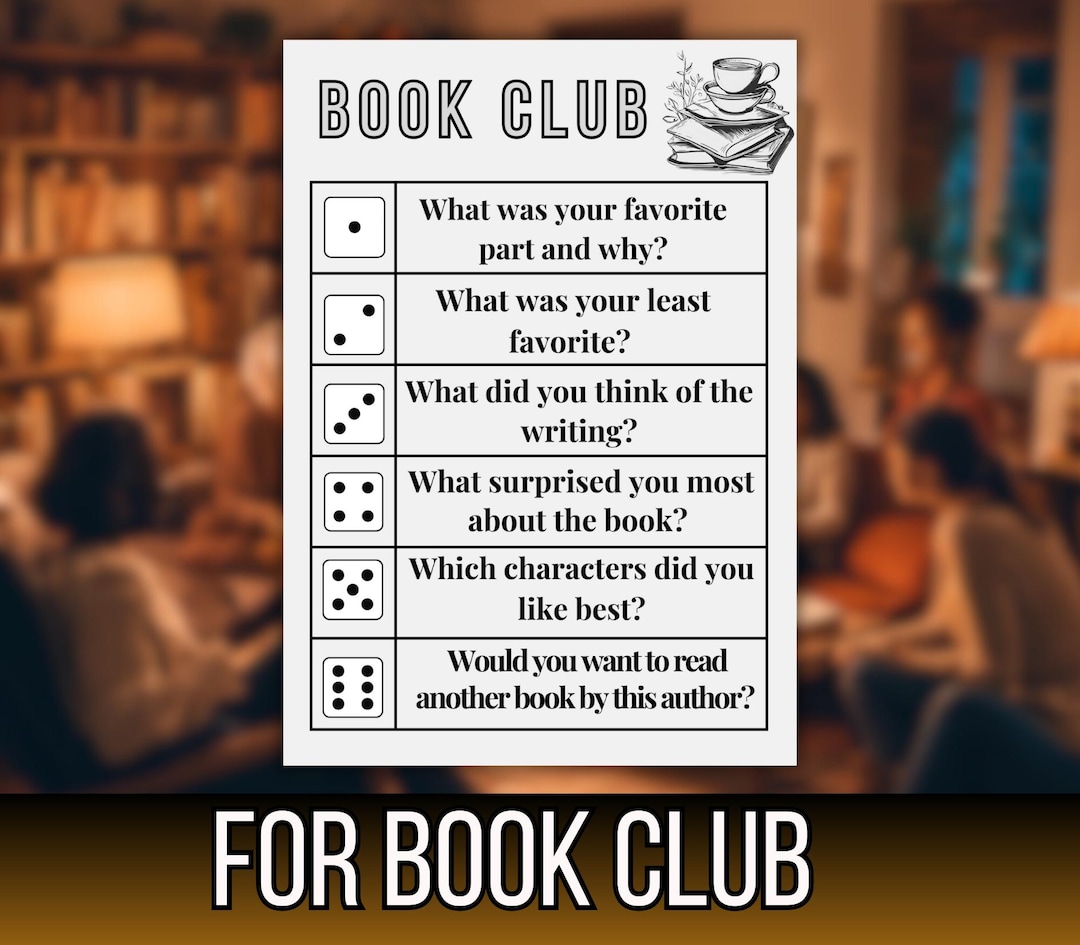 Book Club Discussion Questions Printable, Bookclub Cards, Discussion ...