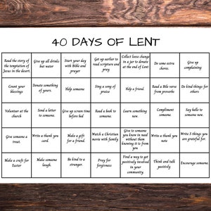 Lent Activity Calendar for Kids, 40 Days Lenten Calendar, Ash Wednesday ...