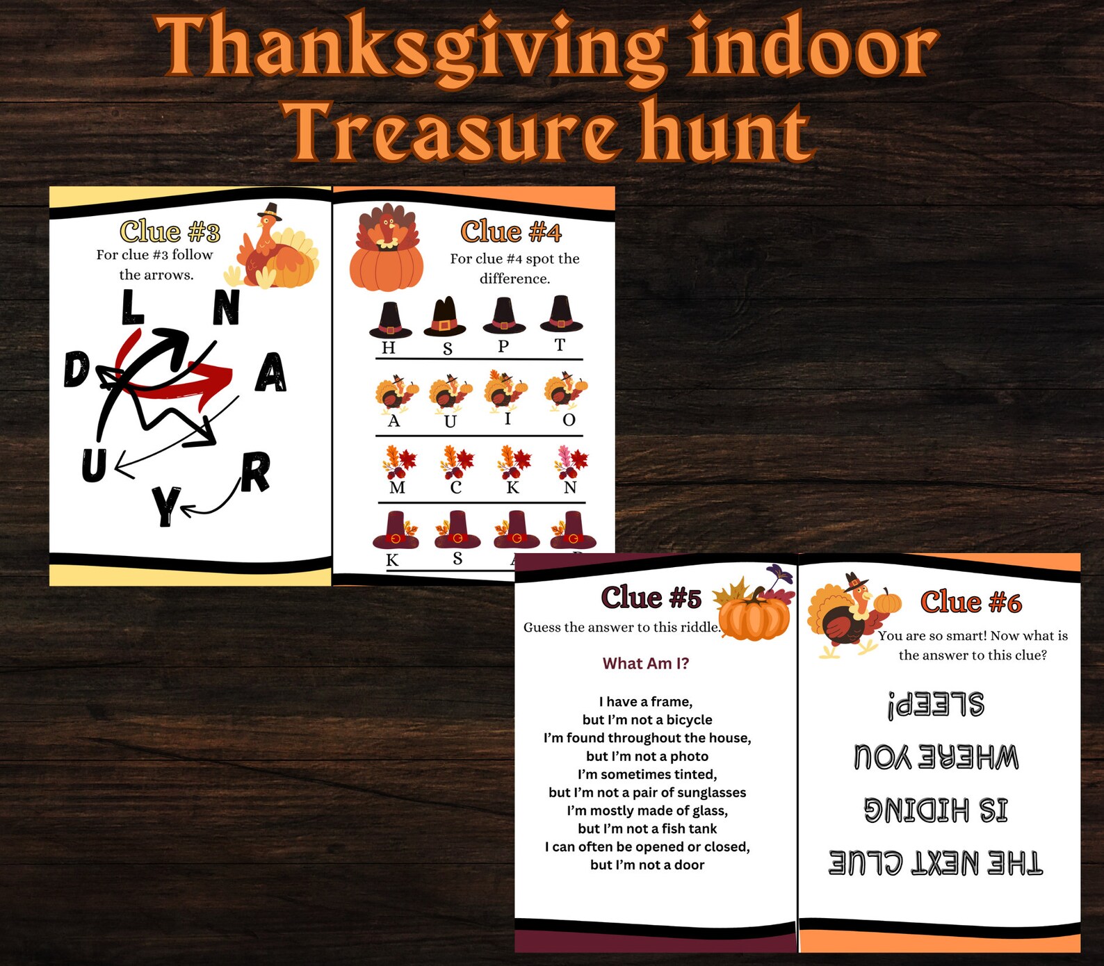 Thanksgiving Treasure Hunt, Scavenger Hunt, Printable Thanksgiving ...