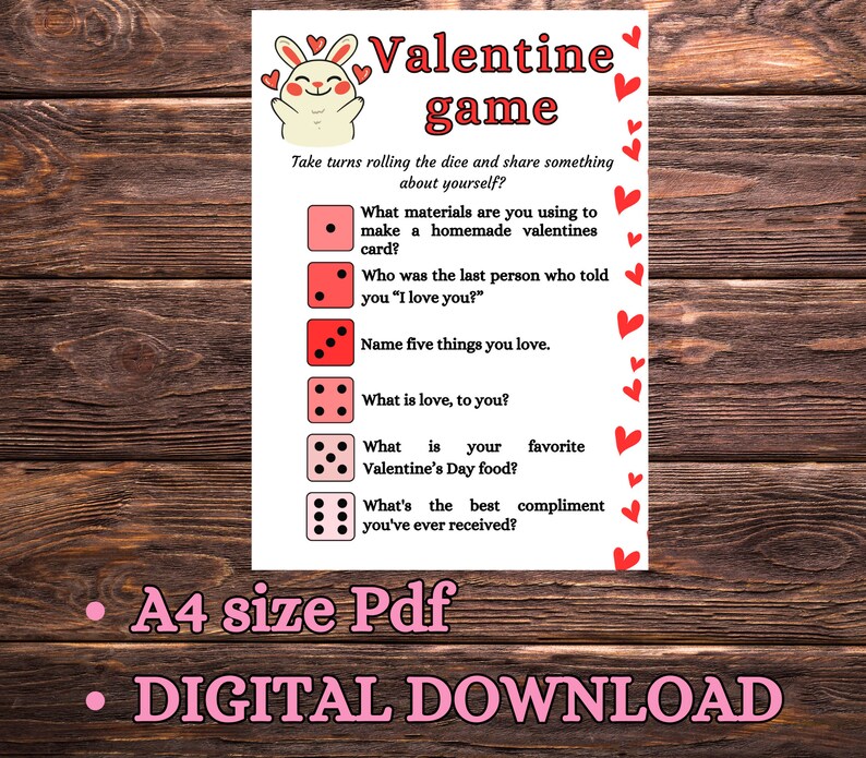 Valentine Dice Game, Valentine Icebreaker Game, Galentine Party Game ...