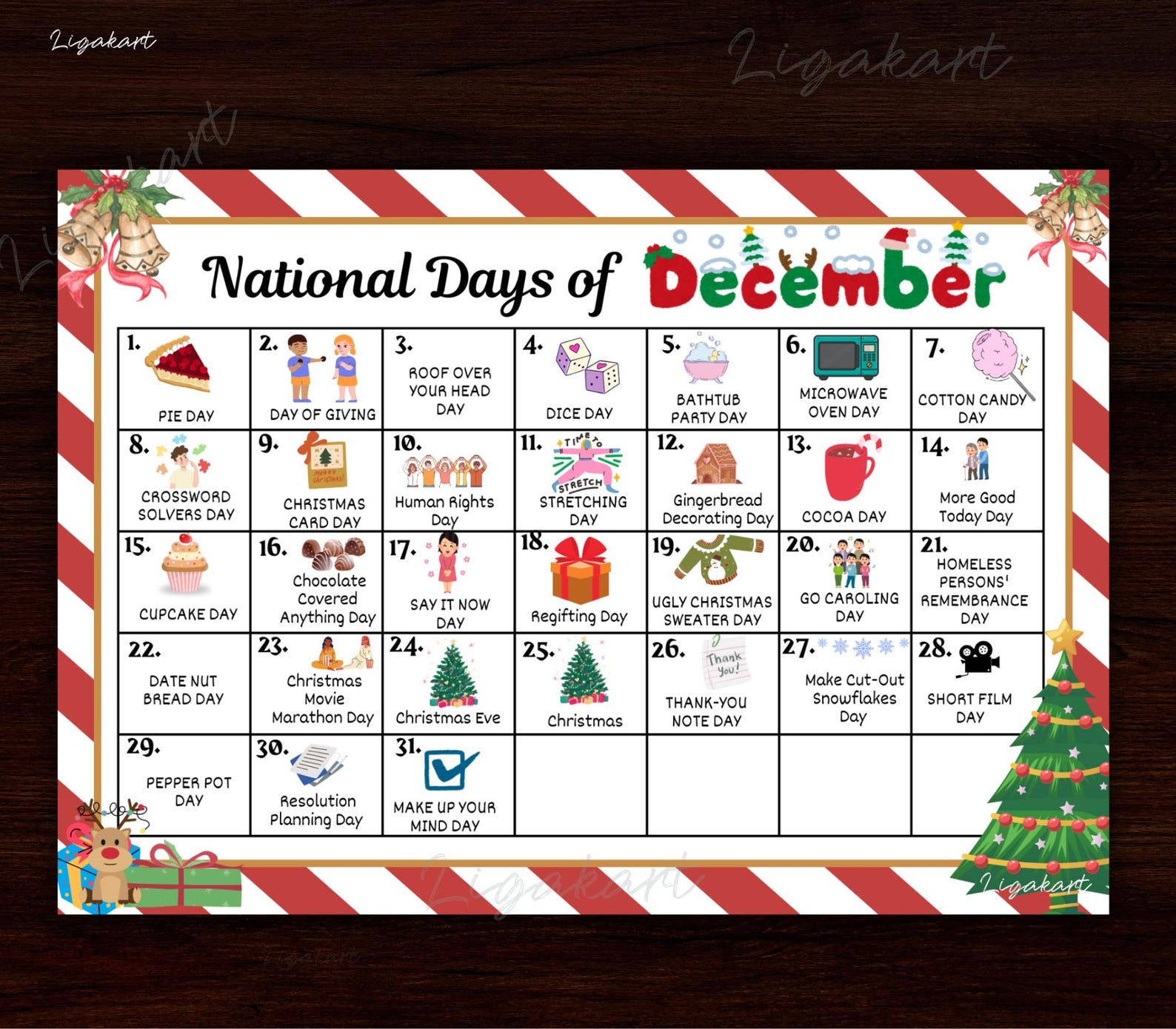 Printable December National Days Calendar, Fun Family Calendar ...