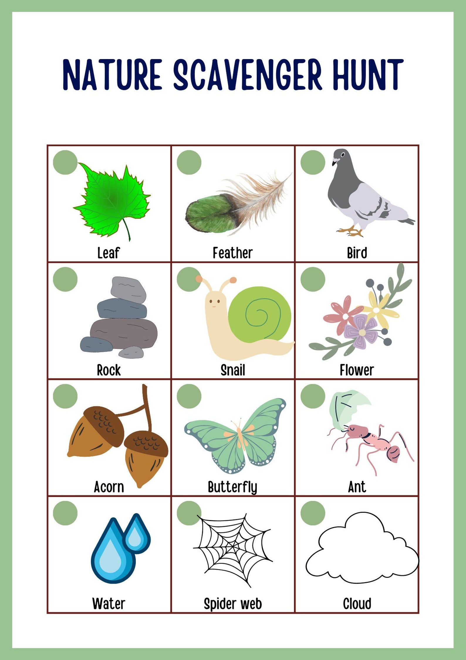 Outdoor Scavenger Hunt Game, Children Party Game, Outdoor Activities ...