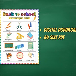 Back to School Classroom Scavenger Hunt, First Day of School, Get to ...