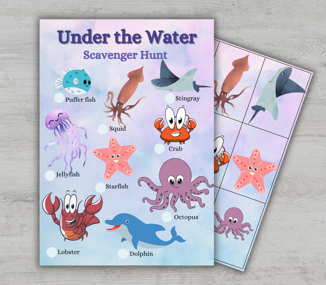 Under the Water Scavenger Hunt, Ocean Activity, Under the Sea Creature ...