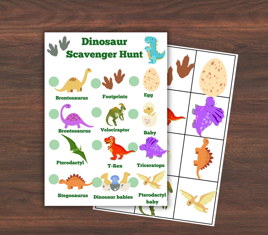Dinosaur Treasure Hunt, Kids Birthday Party Games, Dinosaur Scavenger ...
