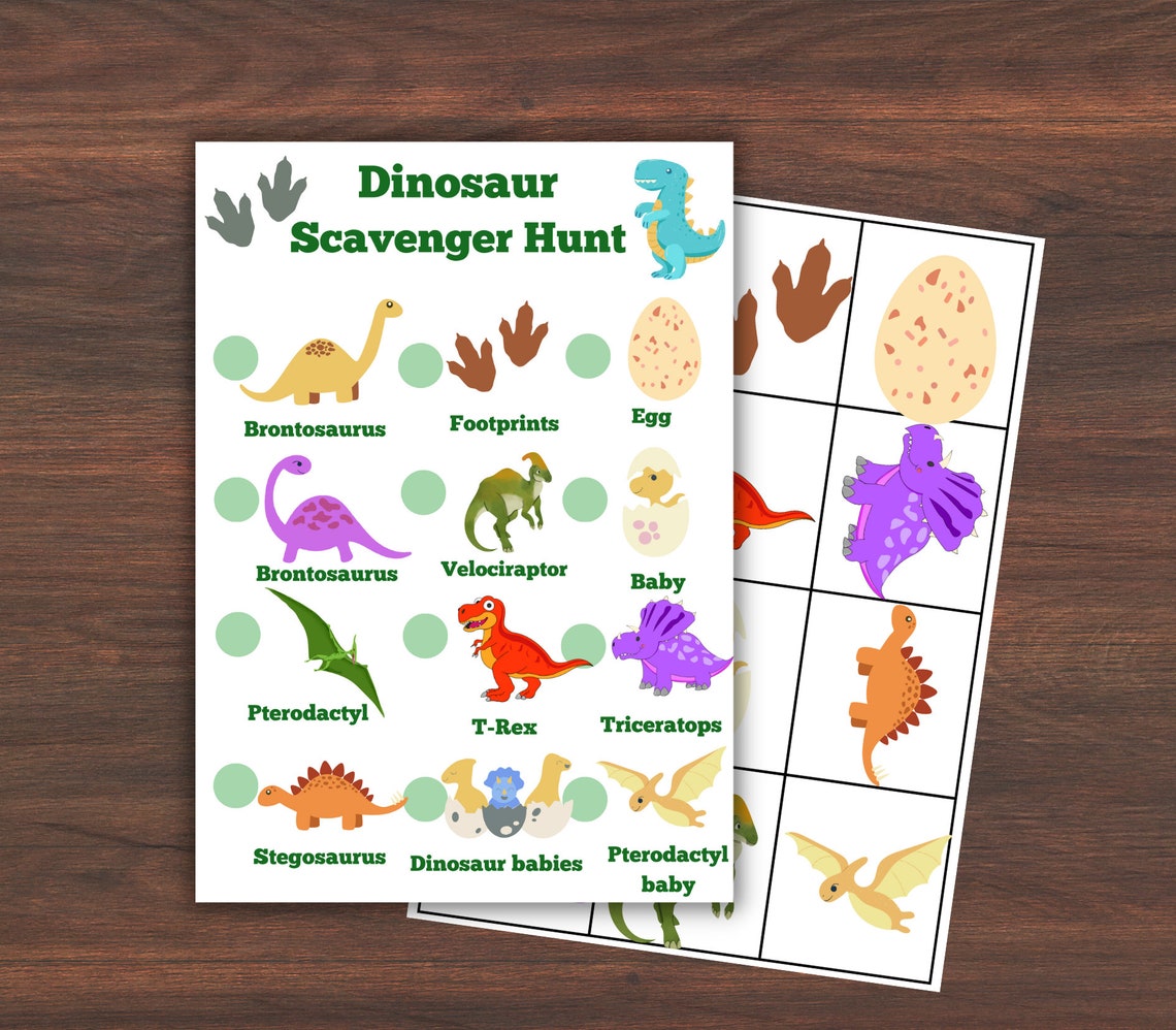 Dinosaur Treasure Hunt, Kids Birthday Party Games, Dinosaur Scavenger ...