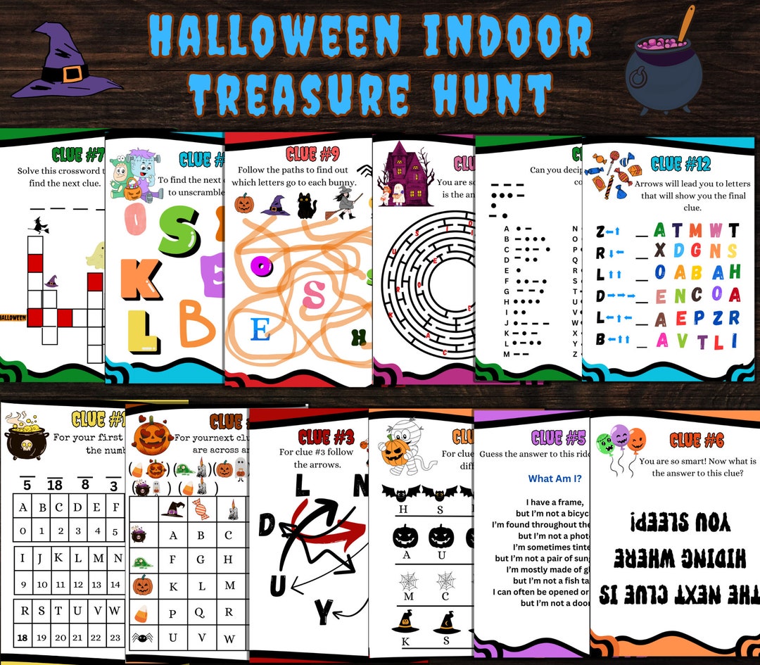 Halloween Indoor Treasure Hunt, Halloween Scavenger Hunt, Halloween ...
