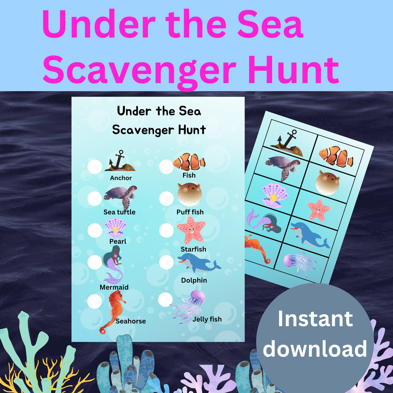 Under the Sea Themed Treasure Hunt Child / Kids Birthday - Etsy