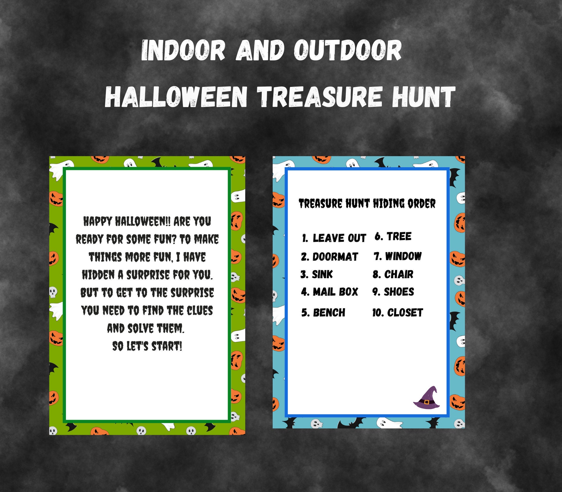 Halloween Treasure Hunt, Scavenger Hunt, Printable Halloween Games ...