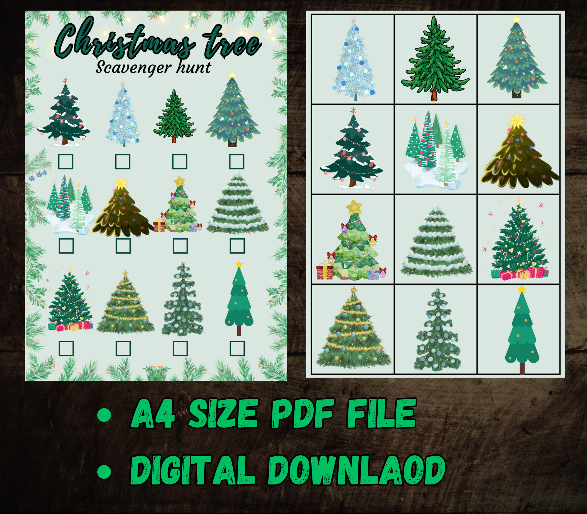 Christmas Tree Scavenger Hunt, Christmas Game, Chrismas Treasure Hunt ...