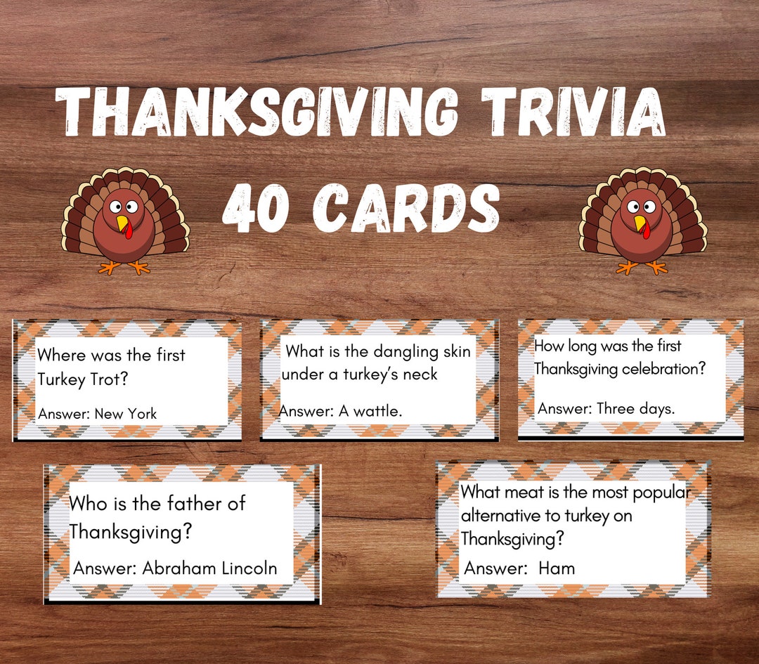 Thanksgiving Trivia Game, Thanksgiving Dinner Game, Thanksgiving ...