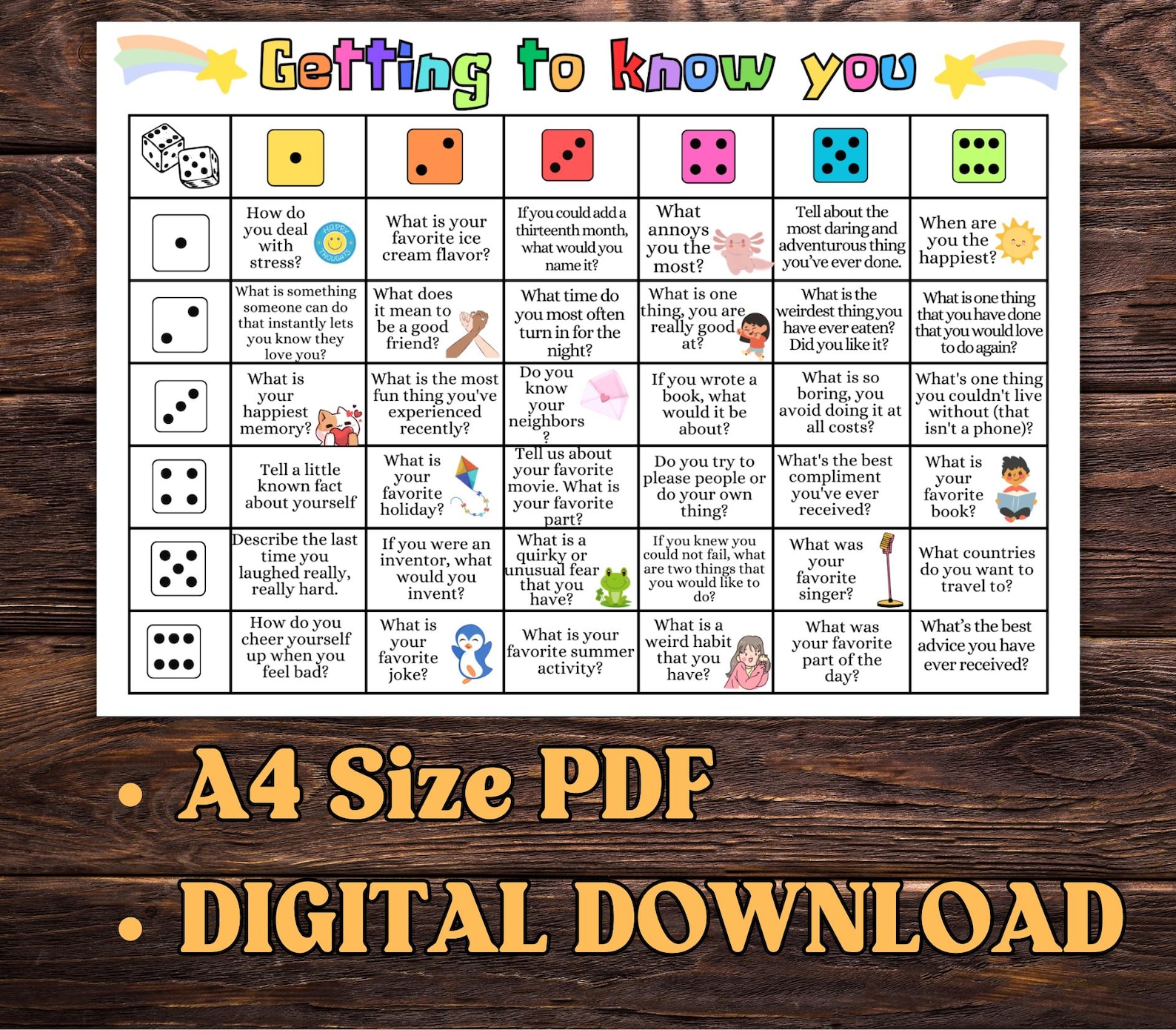 Dicebreaker Roll and Tell Game, Back to School, Icebreaker Activity for ...