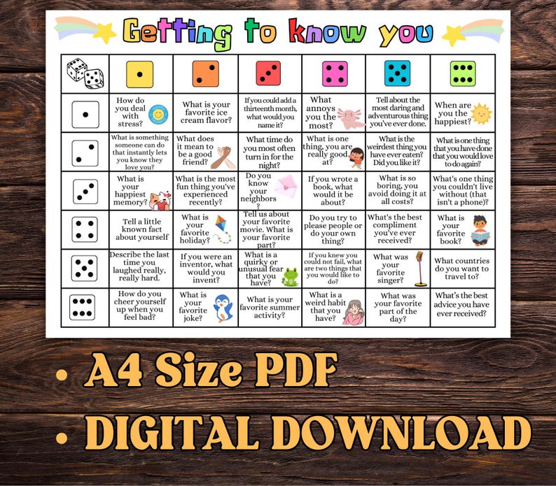 Dicebreaker Roll and Tell Game, Back to School, Icebreaker Activity for ...